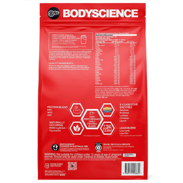 BSc High Protein Powder 800g. Vanilla - SPORTFIRST NAMBUCCA