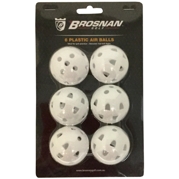 Brosnan Golf Plastic Air Flow Balls 6pk, white - SPORTFIRST NAMBUCCA